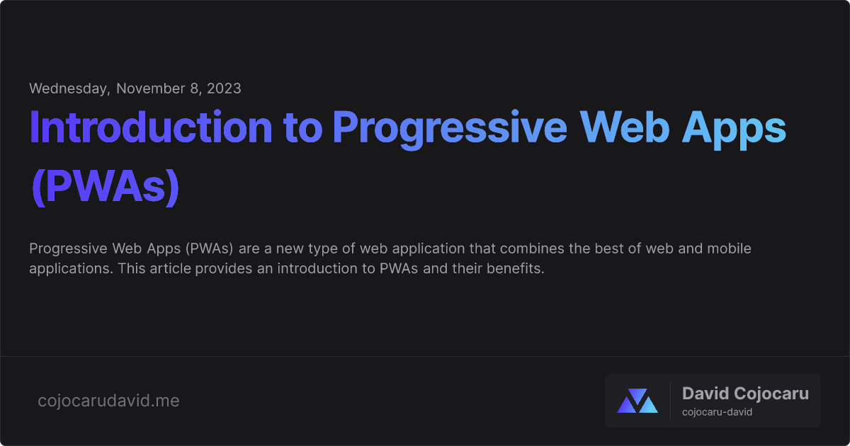 Introduction to Progressive Web Apps (PWAs)